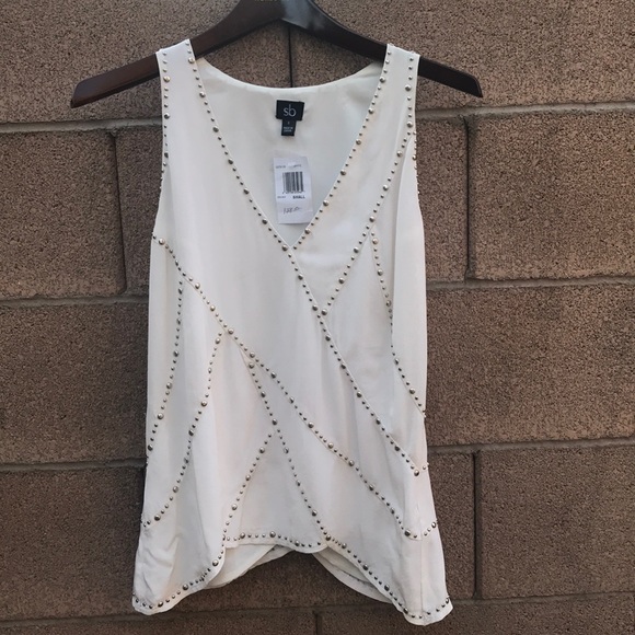 SB Glam | Tops | Silk Beaded Tank Top | Poshmark